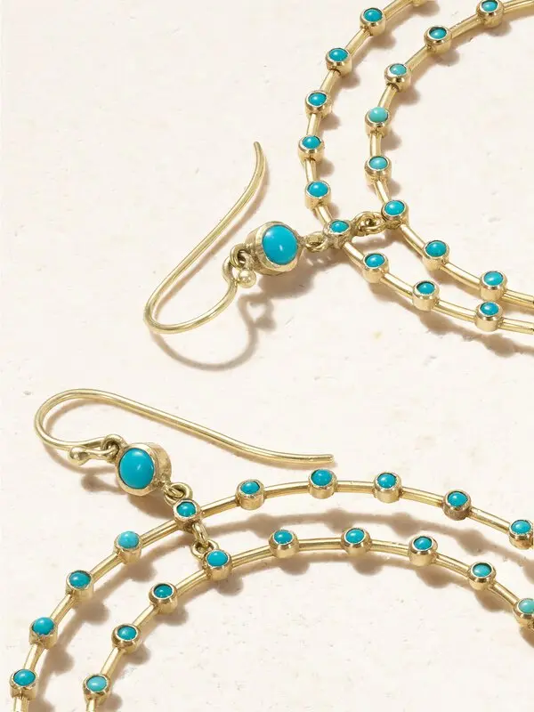 Established 18-karat Turquoise Hoop Earrings