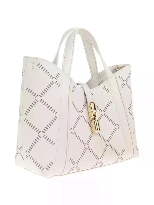 Furla Goccia Perforated Handle Tote - White