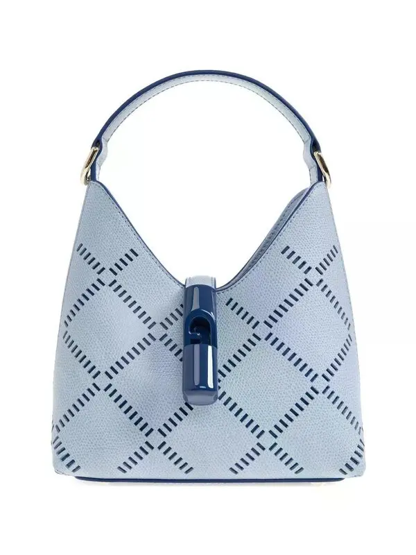 Furla Goccia Cut-out Leather Small Tote Bag - Blue