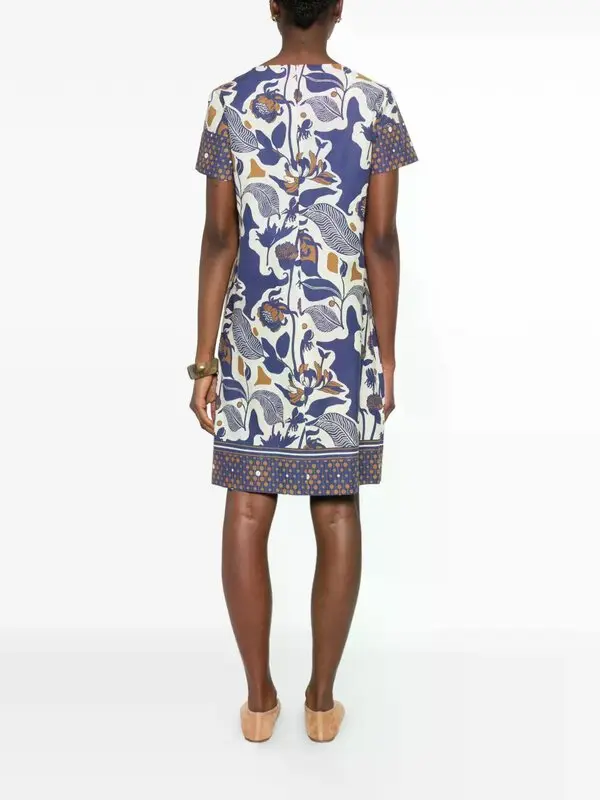 CLIPS Floral-appliqué Mini Dress