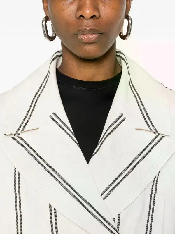 PSOPHIA Stripe-pattern Double-breasted Jacket