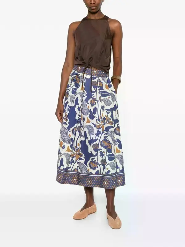 CLIPS Floral-print Midi Skirt
