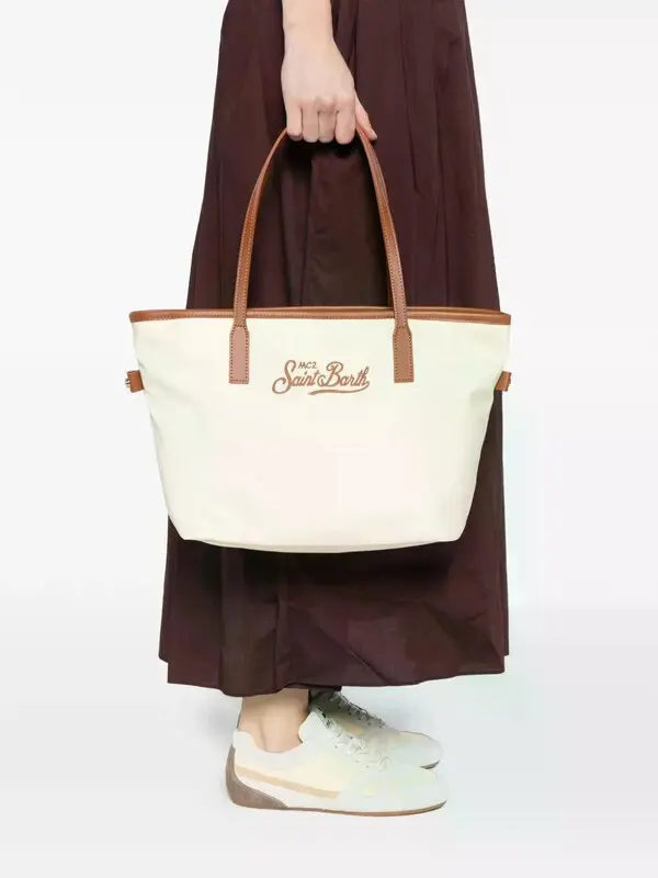 MC2 SAINT BARTH Embroidered-logo Tote - Yellow