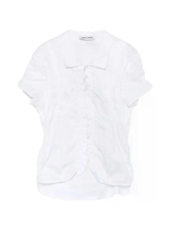 LOW CLASSIC Button-down Gathered Shirt - White