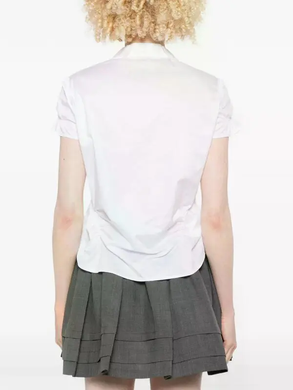 LOW CLASSIC Button-down Gathered Shirt - White