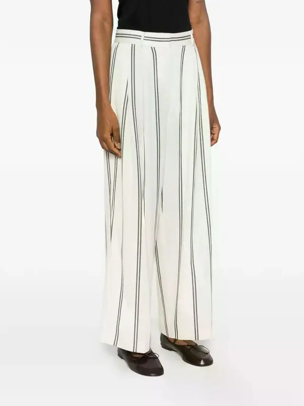 PSOPHIA Stripe-pattern Pleated Trousers