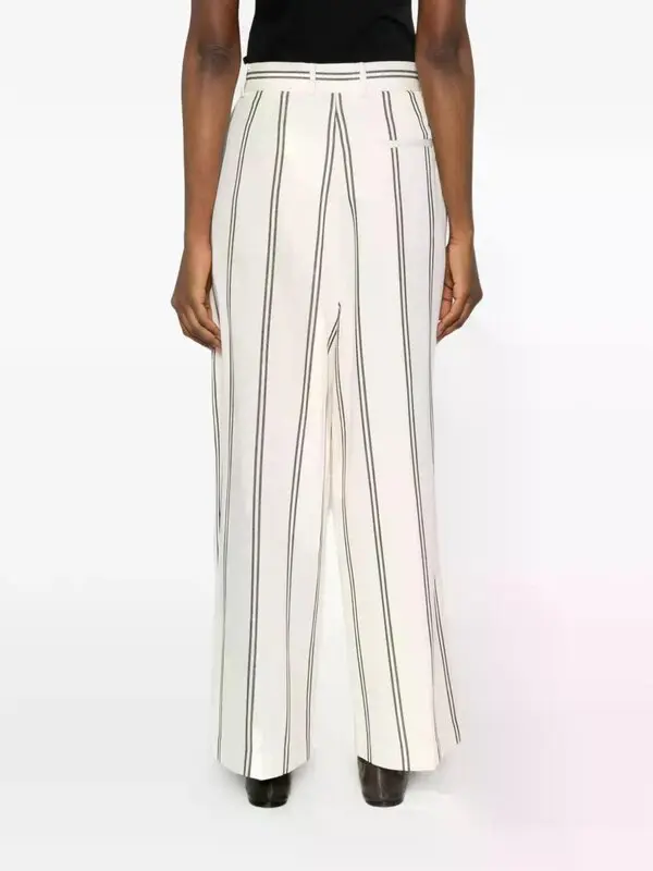 PSOPHIA Stripe-pattern Pleated Trousers