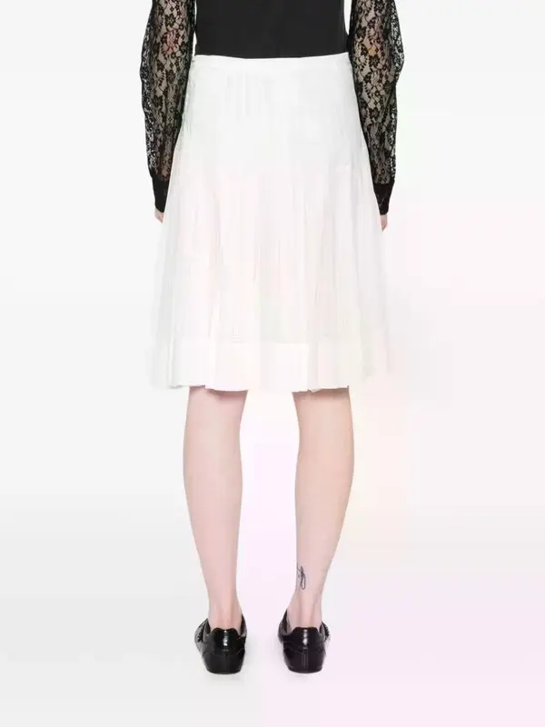 LOW CLASSIC Pleated Midi Skirt - White