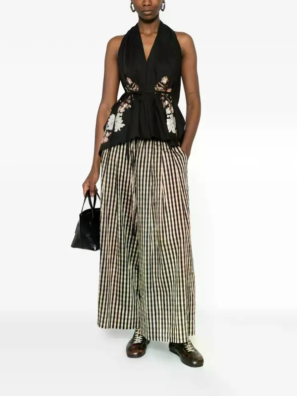 PSOPHIA Floral Halterneck Top - Black