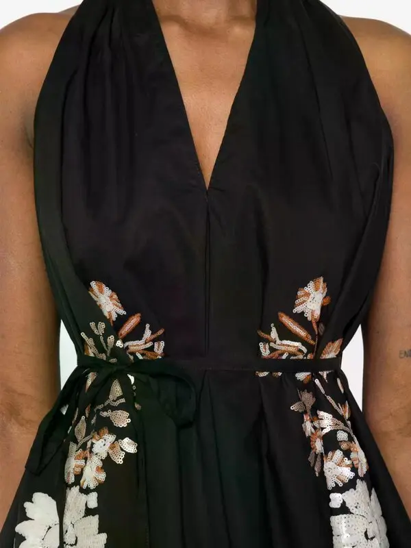 PSOPHIA Floral Halterneck Top - Black