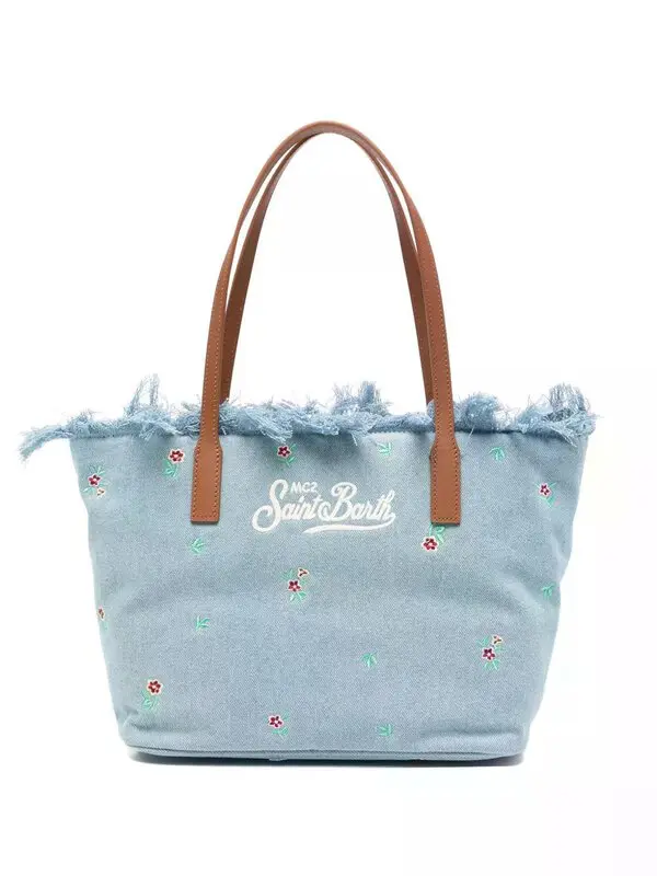 MC2 SAINT BARTH Medium Embroidered Tote - Blue