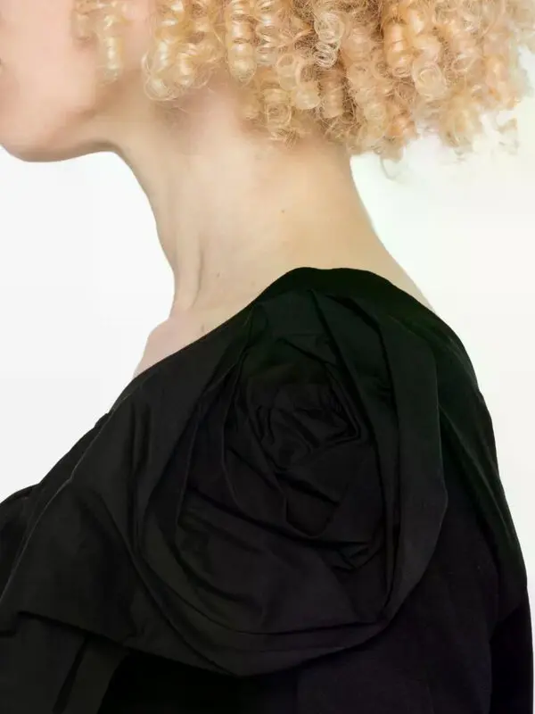 PSOPHIA Ruffled One-shoulder Top - Black