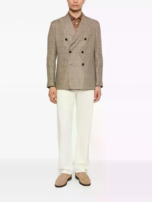 Boglioli Check-pattern Double-breasted Blazer - Neutrals