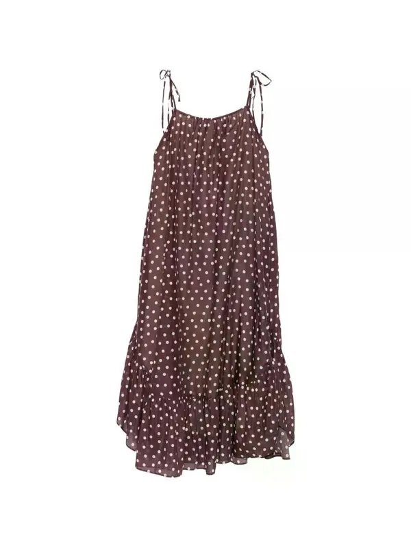 PSOPHIA Polka-dot Ruffled Midi Dress