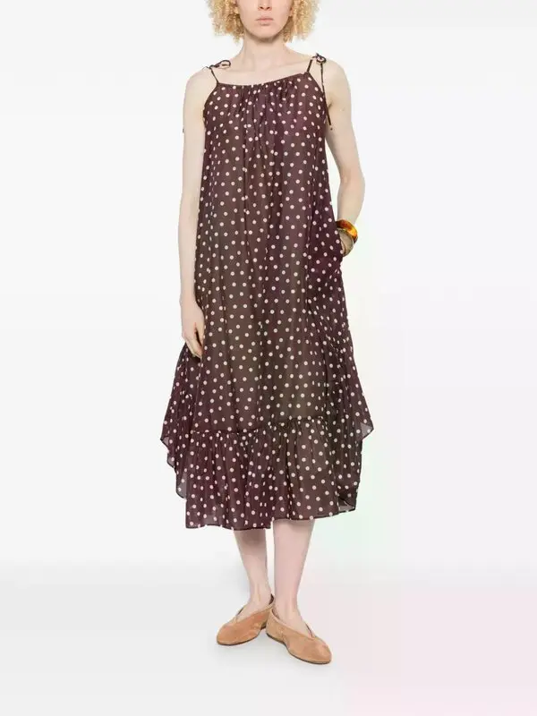 PSOPHIA Polka-dot Ruffled Midi Dress