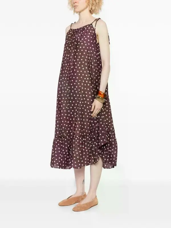 PSOPHIA Polka-dot Ruffled Midi Dress