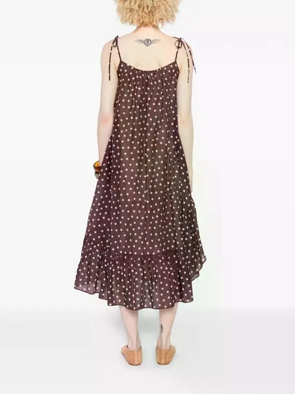 PSOPHIA Polka-dot Ruffled Midi Dress