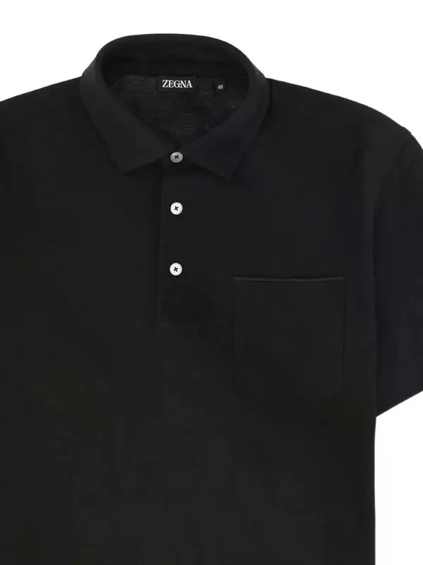 Zegna Pocket Polo Shirt - Black