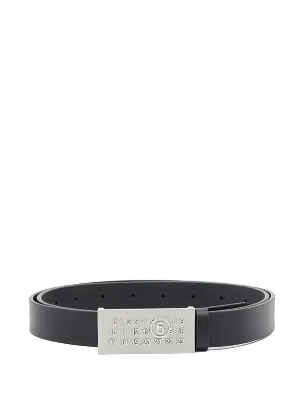 MAISON MARGIELA Silver Tone Buckle Belt - Black