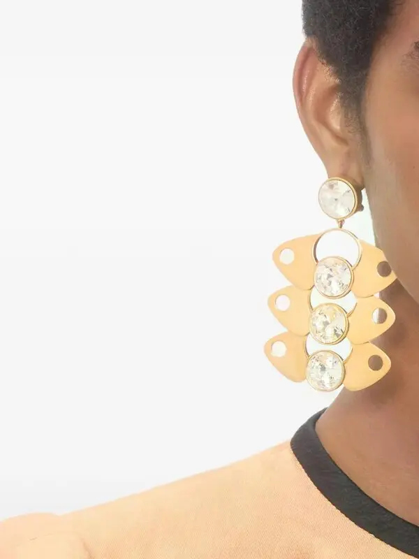 Valentino Garavani Pages Earrings In Metal And Crystal - Gold