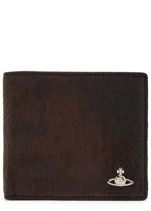 VIVIENNE WESTWOOD Orb Grained Leather Wallet - Brown
