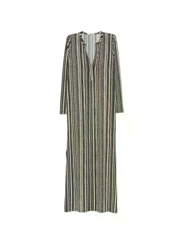 SIYU Striped V-neck Maxi Dress