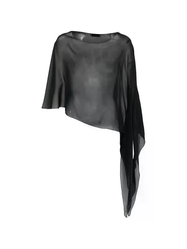 Antonelli Firenze Melone Asymmetrical Poncho - Black