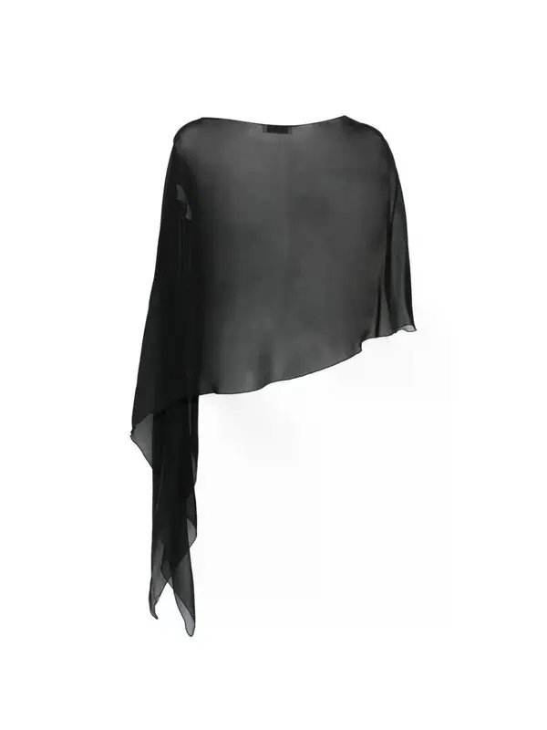 Antonelli Firenze Melone Asymmetrical Poncho - Black