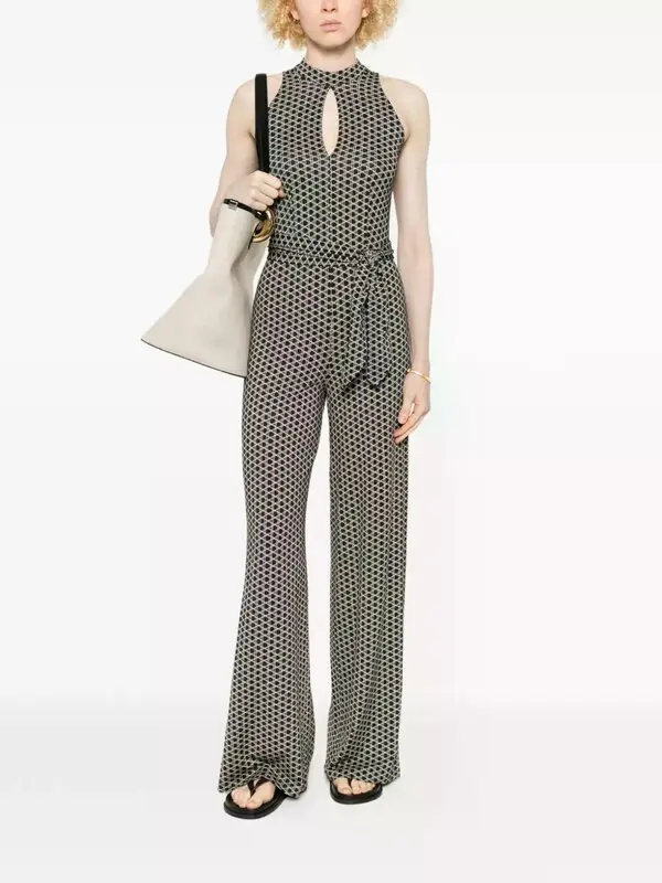 SIYU Geometric-print Jumpsuit - Black