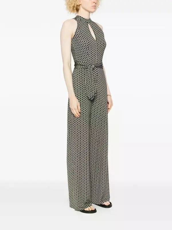 SIYU Geometric-print Jumpsuit - Black