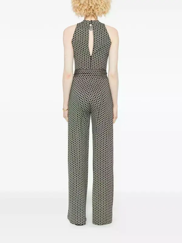 SIYU Geometric-print Jumpsuit - Black