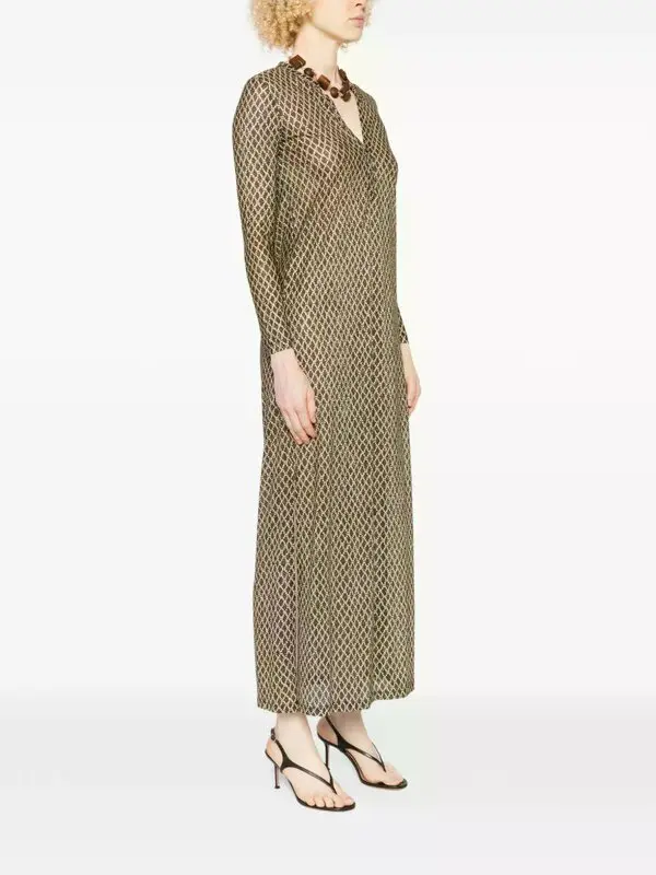 SIYU Patterned Maxi Dress - Brown