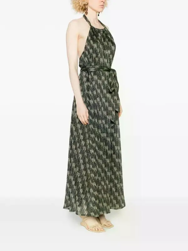 SIYU Arts Halterneck Maxi Dress - Green