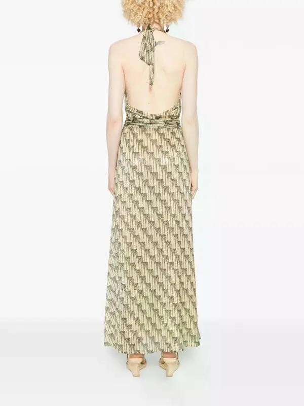 SIYU Tie-belt Maxi Dress - Gold