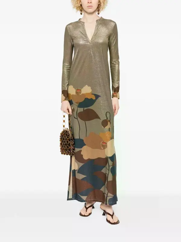 SIYU V-neck Maxi Dress - Neutrals