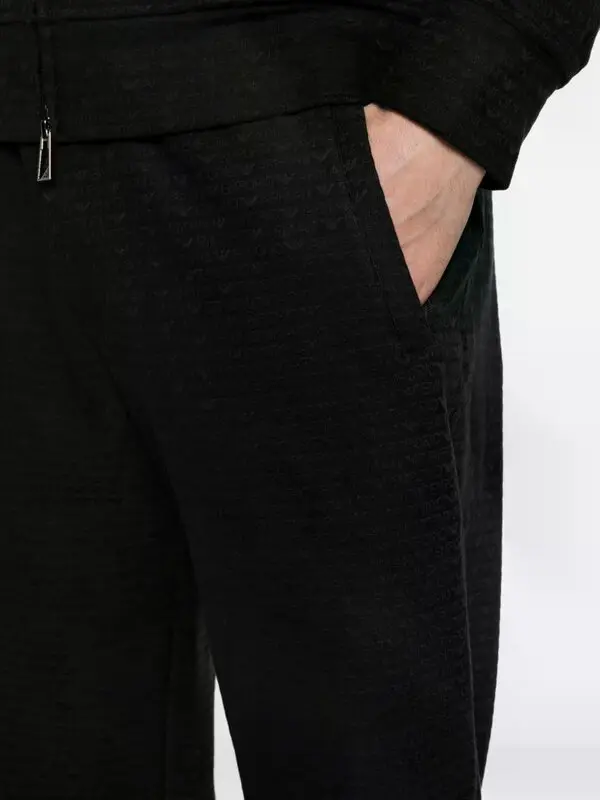 Emporio Armani Textured Track Pants - Black