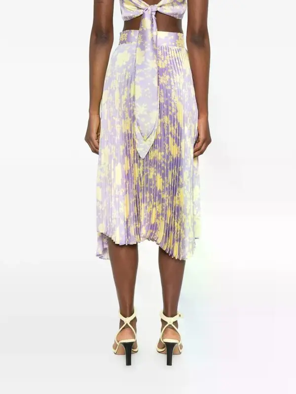 CATALINA Floral Pleated Midi Skirt