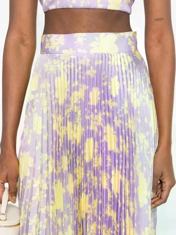 CATALINA Floral Pleated Midi Skirt