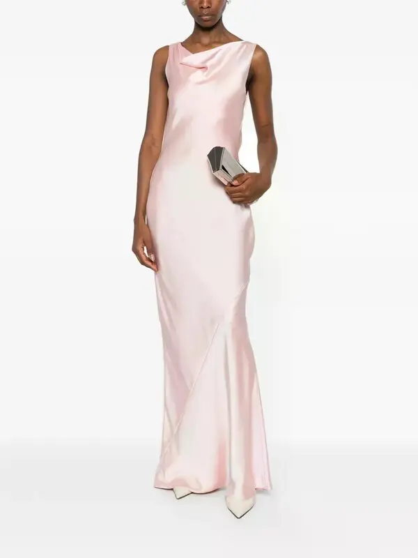 Norma Kamali Cowl Neck Maxi Dress - Pink