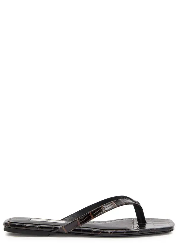 TOTEME Croco Glossed Leather Sandals