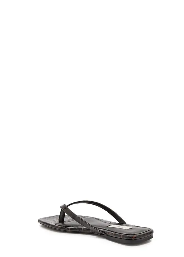 TOTEME Croco Glossed Leather Sandals
