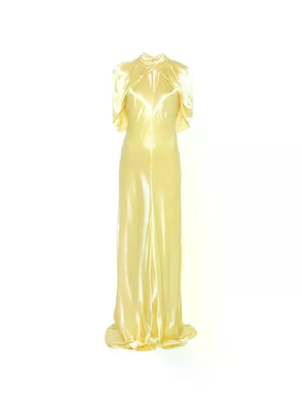 Alberta Ferretti Ruffled-hem Maxi Dress - Yellow