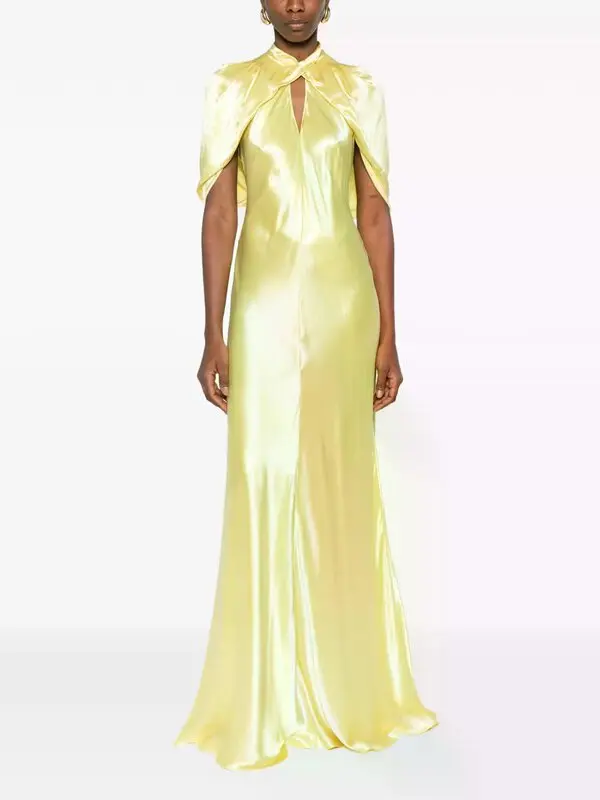 Alberta Ferretti Ruffled-hem Maxi Dress - Yellow