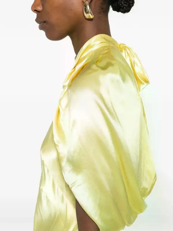 Alberta Ferretti Ruffled-hem Maxi Dress - Yellow