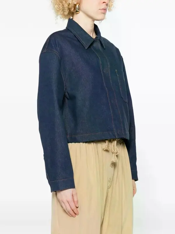 Fendi Logo-embroidered Denim Jacket - Blue