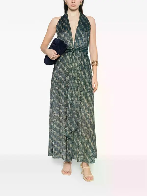SIYU Printed V-neck Maxi Dress