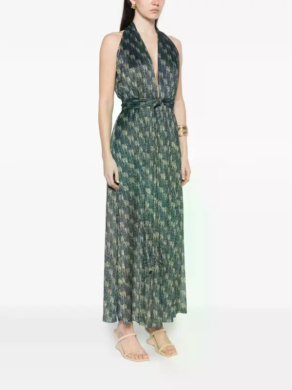 SIYU Printed V-neck Maxi Dress