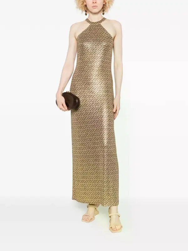 SIYU Tallis Halterneck Maxi Dress - Gold