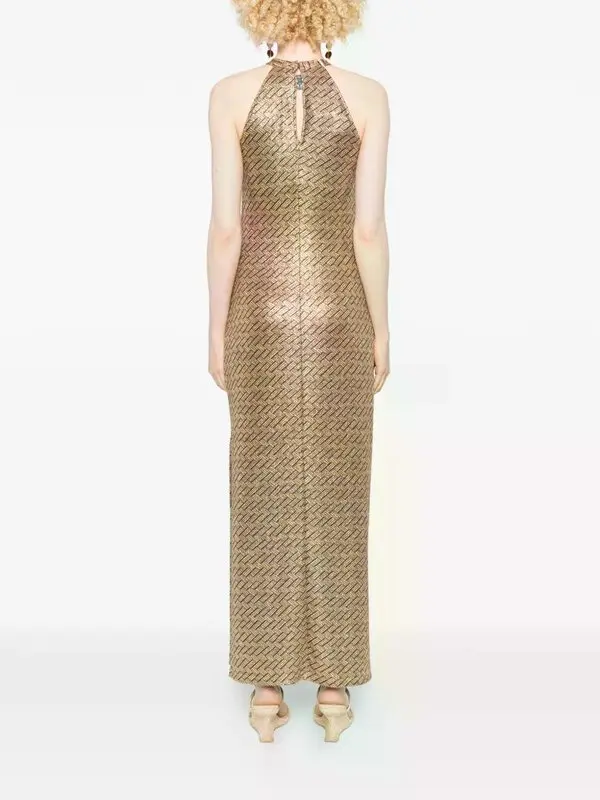 SIYU Tallis Halterneck Maxi Dress - Gold