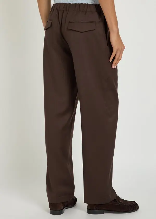LARDINI Tapered-leg Cotton Trousers